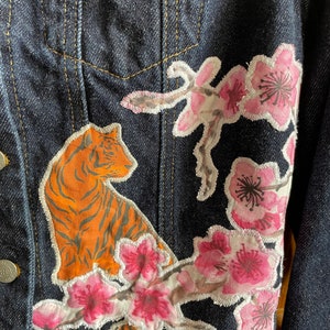 MADE TO ORDER Only/ Cherry Blossom Jean Jacket / Custom Patchwork - Etsy