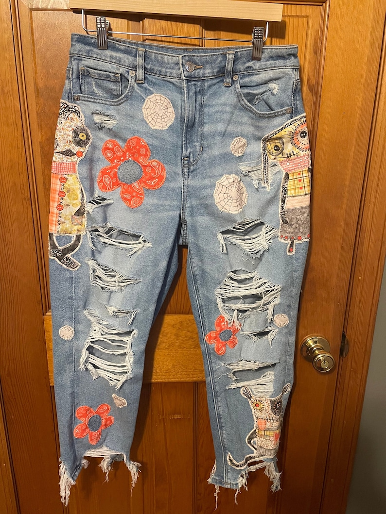 Distressed Zombie Rag Doll Jeans/hipster Jeans/grunge Jeans/boho ...