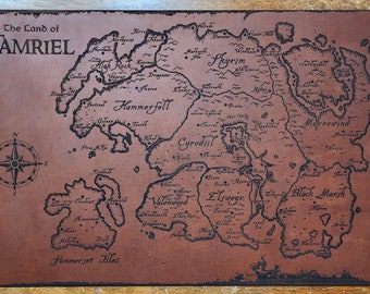 Leather Tamriel Map - Etsy