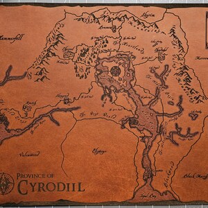 Cyrodiil Map - Leather - Etsy