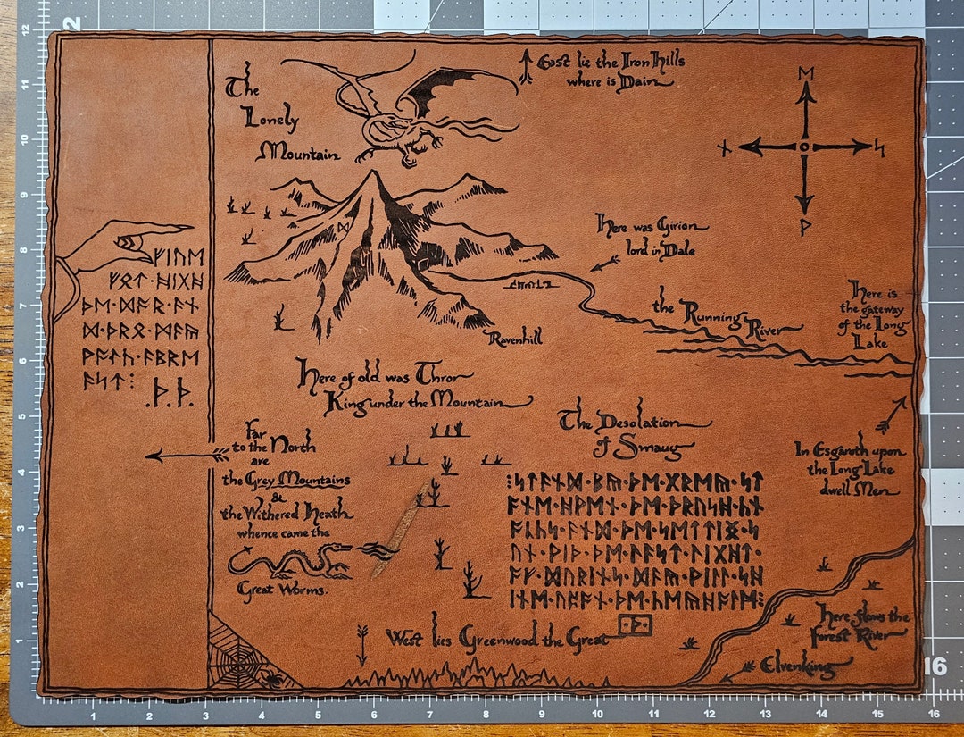 Leather Thror's Map rough Edged Large - Etsy