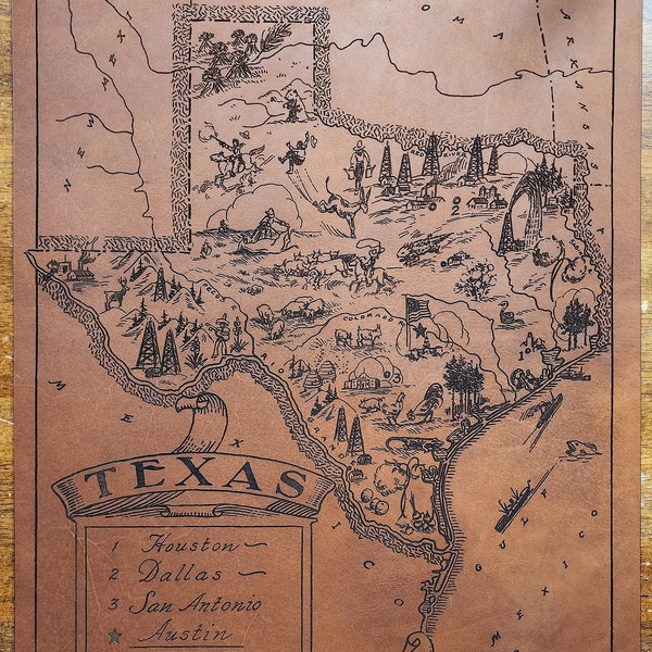 Texas Map Print - Etsy