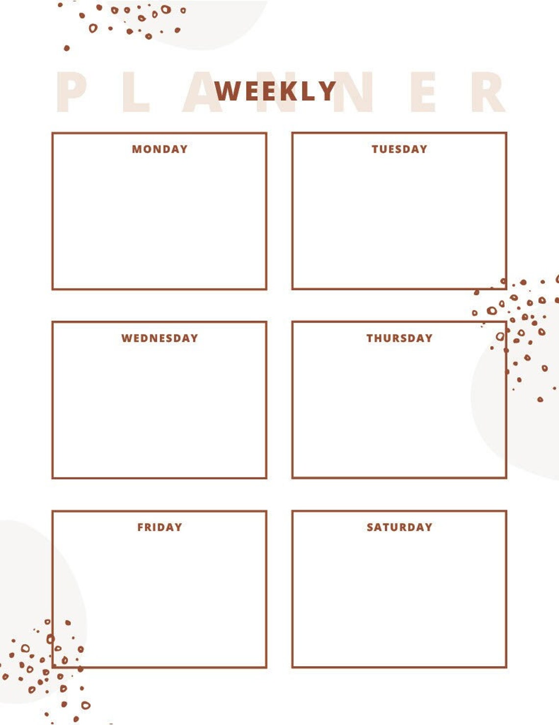 Weekly Planner Template - Etsy