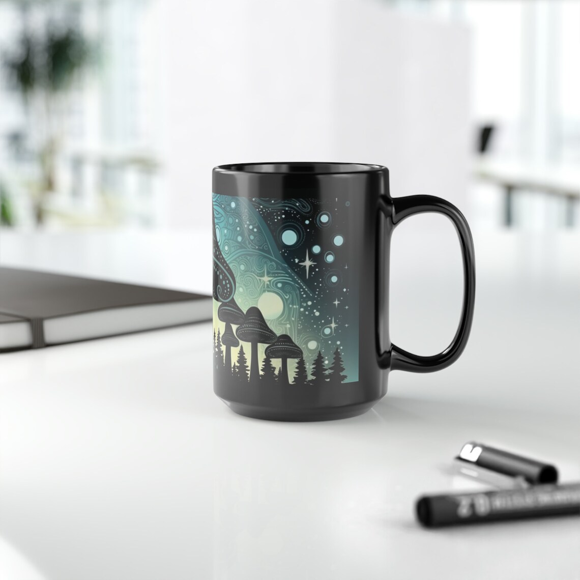 Enchanted Forest, Magic Mushroom Mug, Psychedelic, Coffee Mug, Mushroom ...