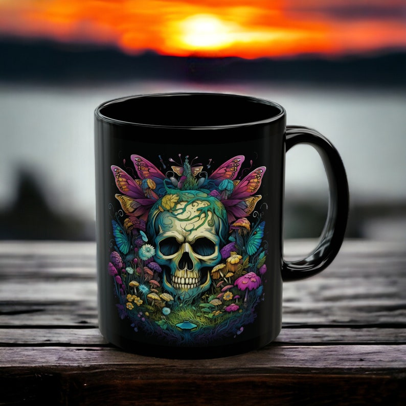 Skull Butterfly Mug, Cottagecore Mushroom, Enchanted Forest ...