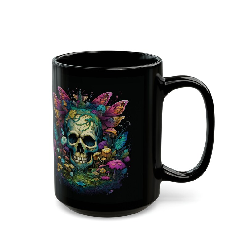 Skull Butterfly Mug, Cottagecore Mushroom, Enchanted Forest ...