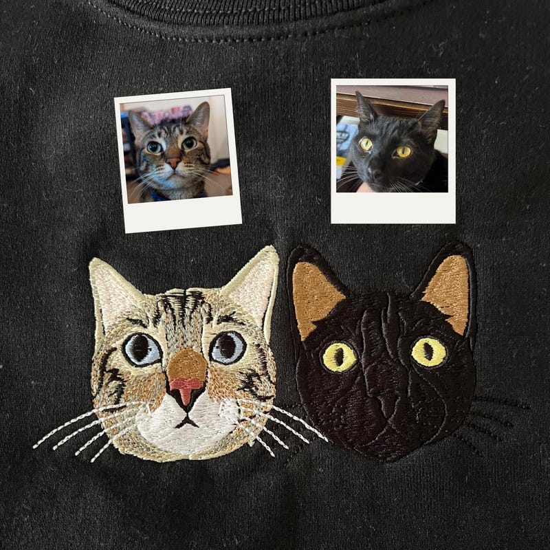 Embroidered Cats - Etsy