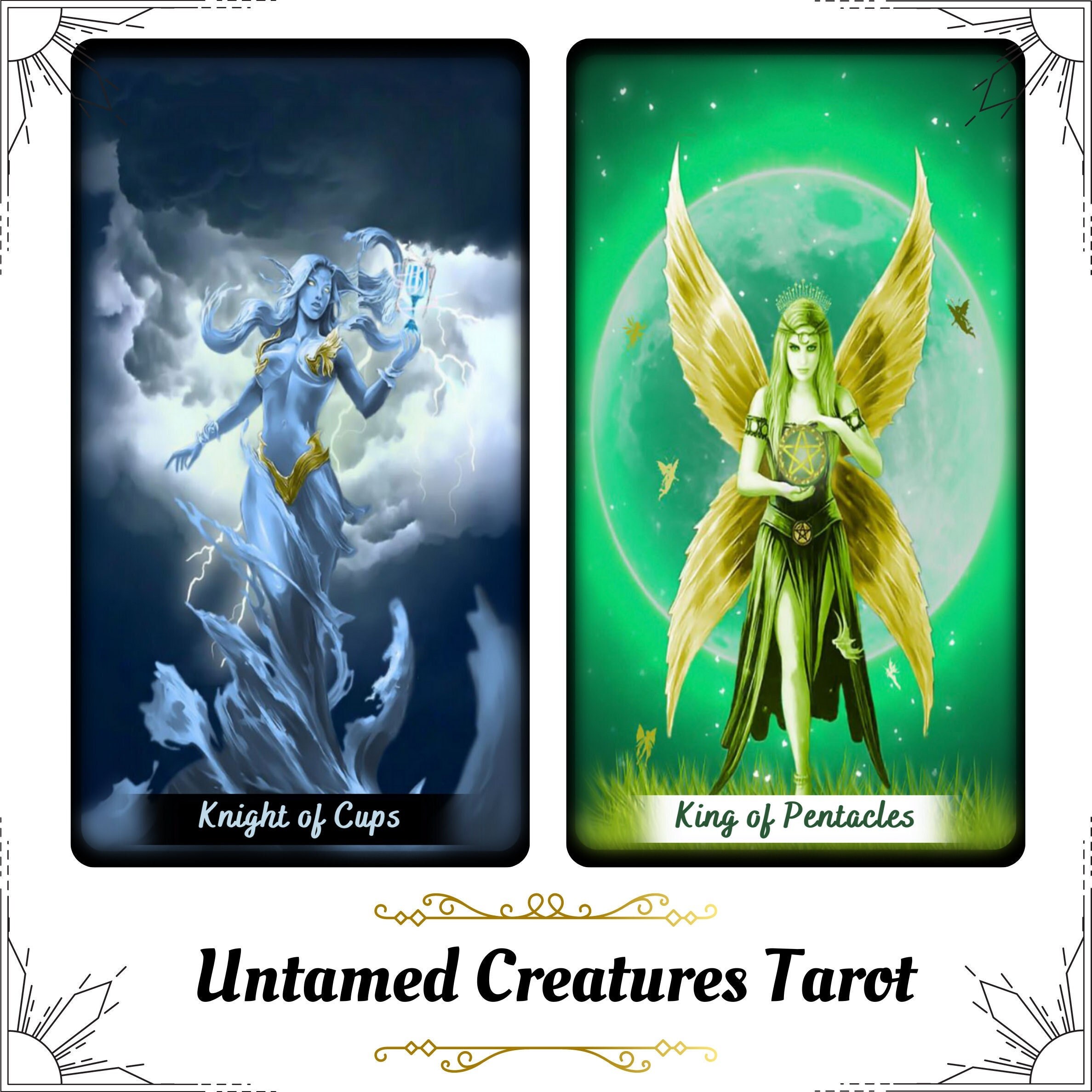 Untamed Creatures Tarot Deck 78 Cards Mermaids, Fairies, Medusas, Fiery ...