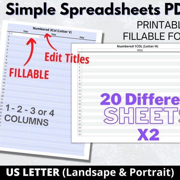 Landscape Spreadsheet - Etsy