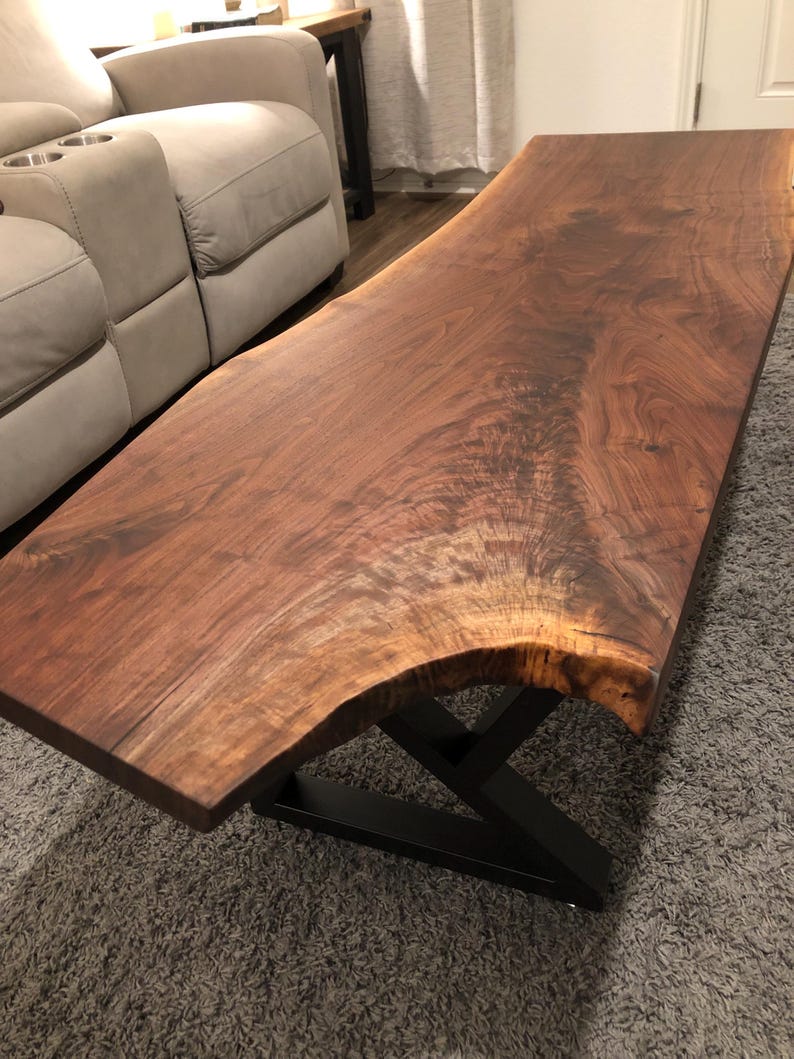 Walnut Live Edge Coffee Table - Etsy