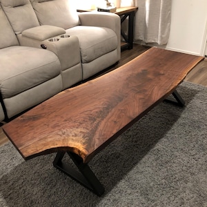 Walnut Live Edge Coffee Table - Etsy