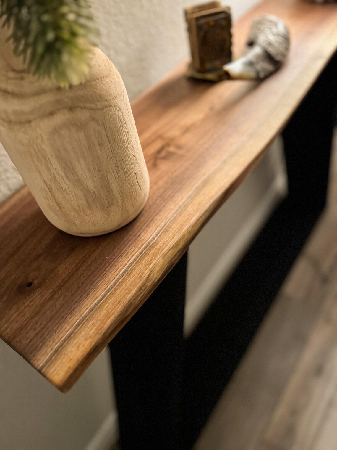 Walnut Live Edge Console Table - Etsy