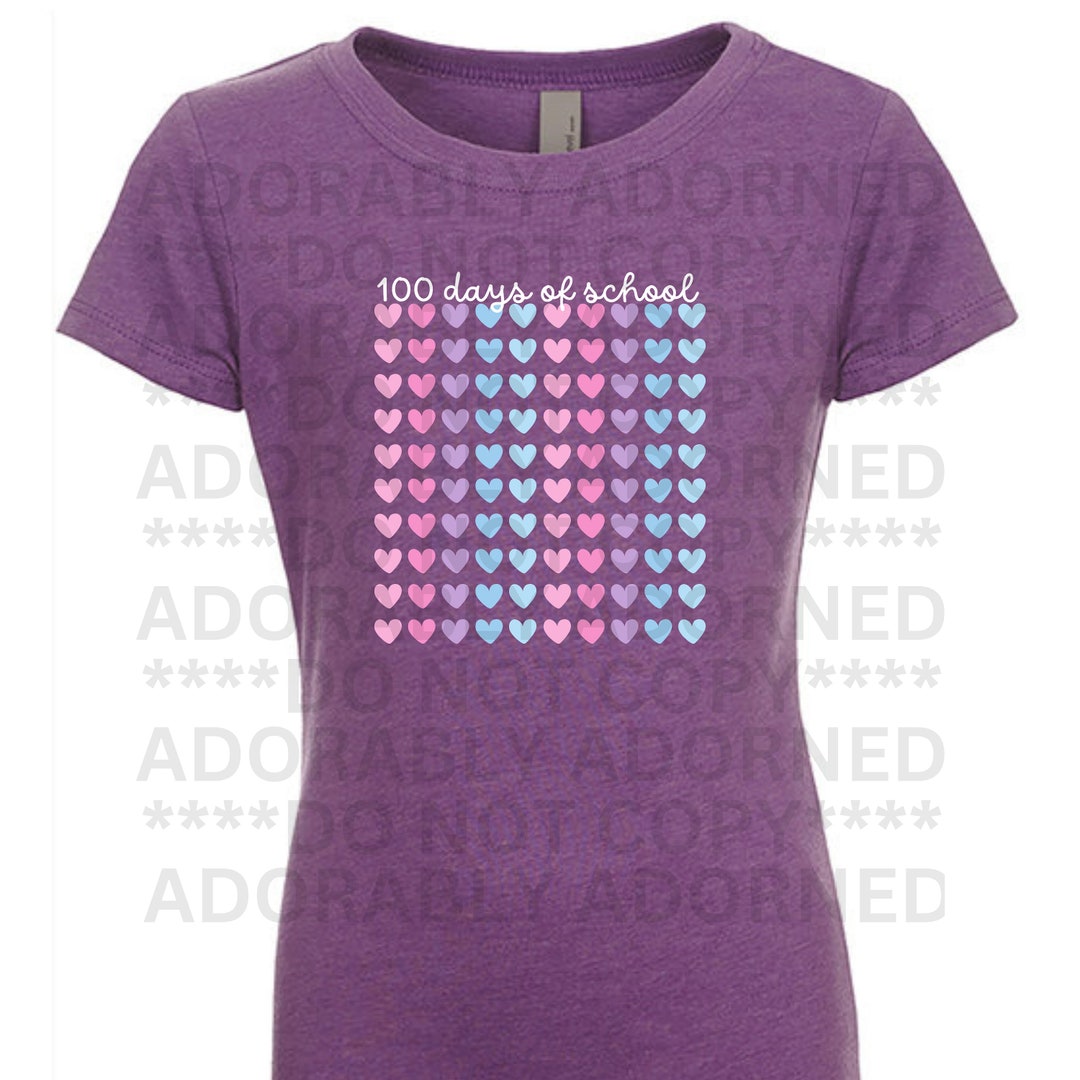 100 Days of School Girl Heart PNG - Etsy
