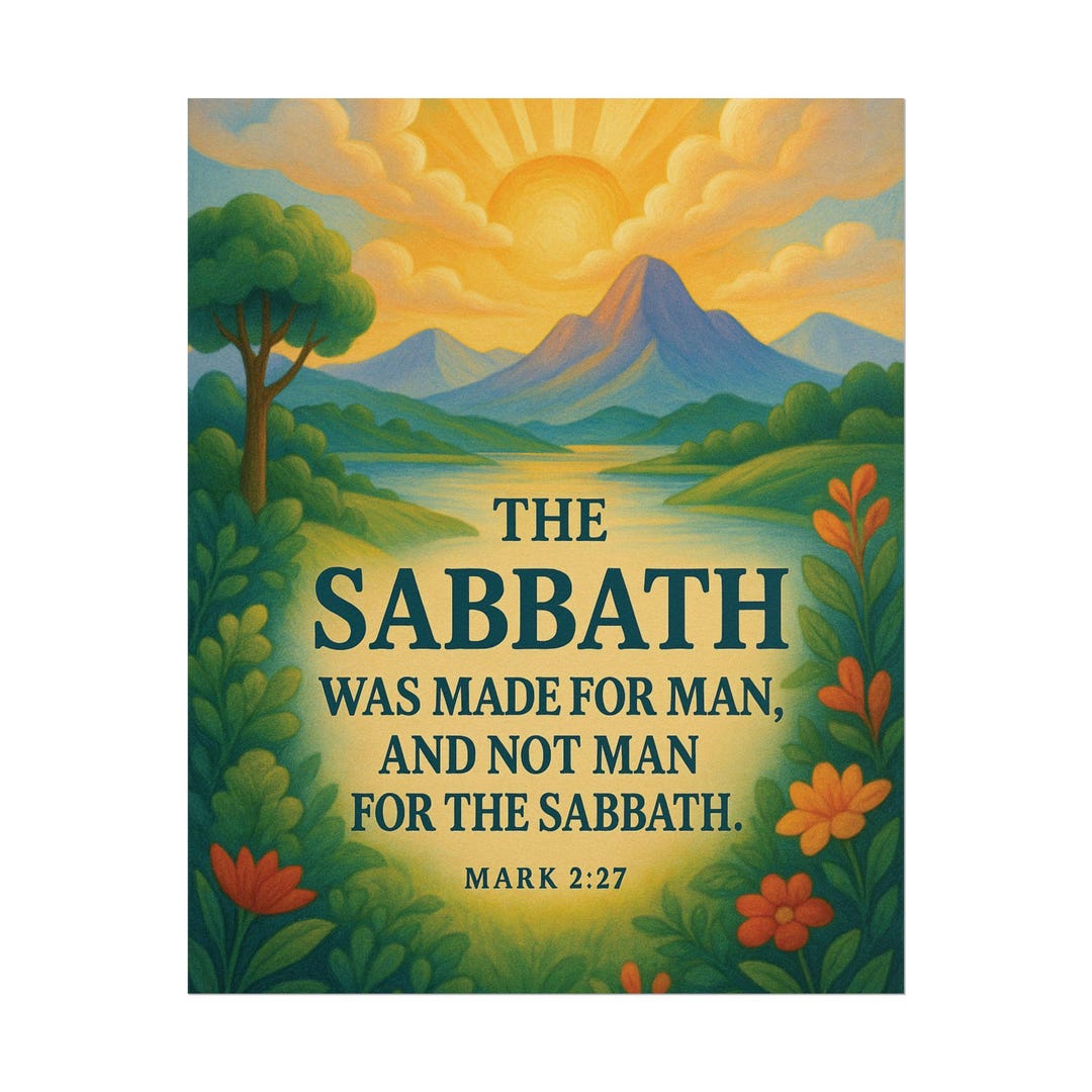 Inspirational Rolled Poster for Home Decor, Sabbath Art Print ...