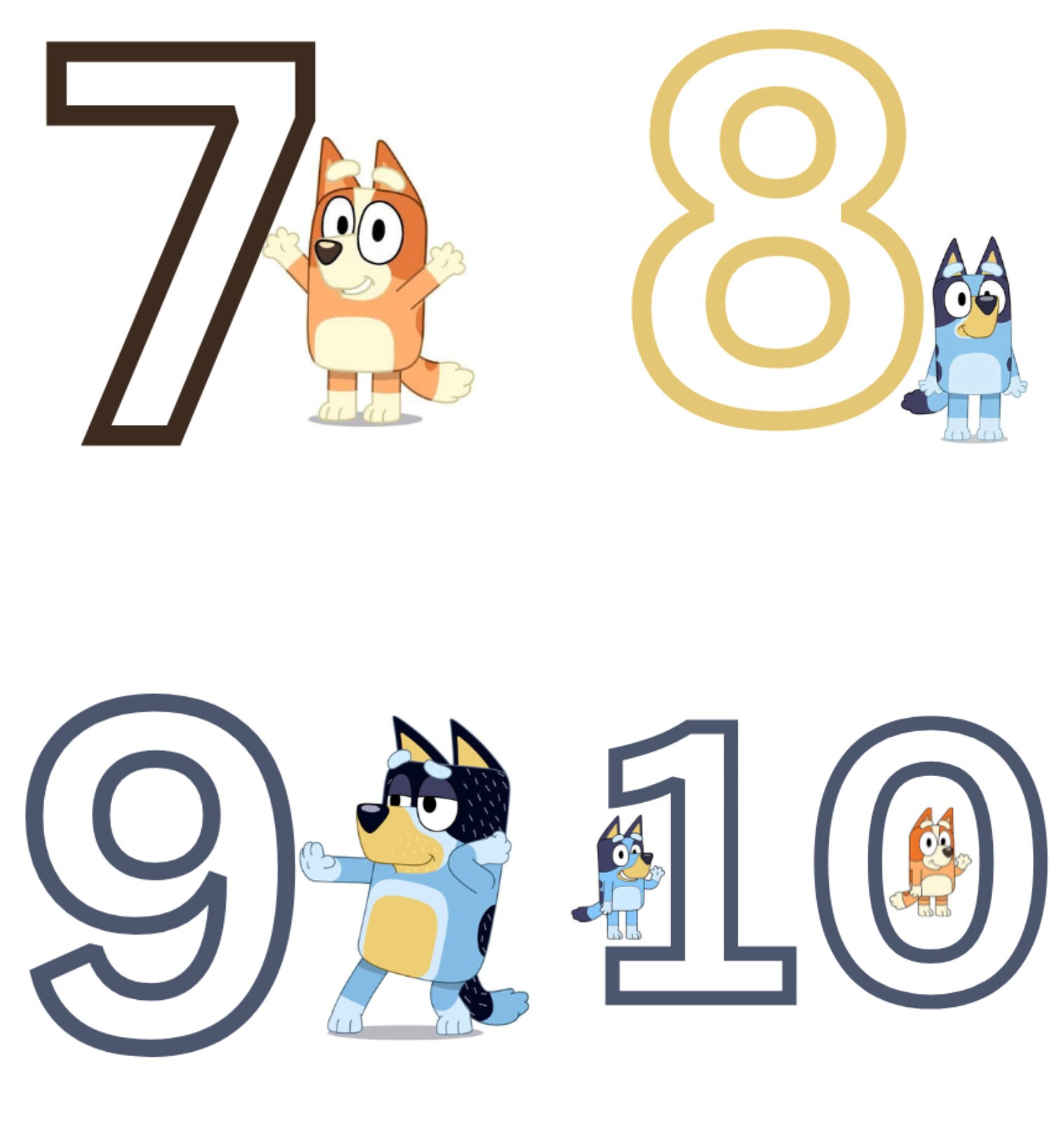Counting Numbers bluey Theme - Etsy