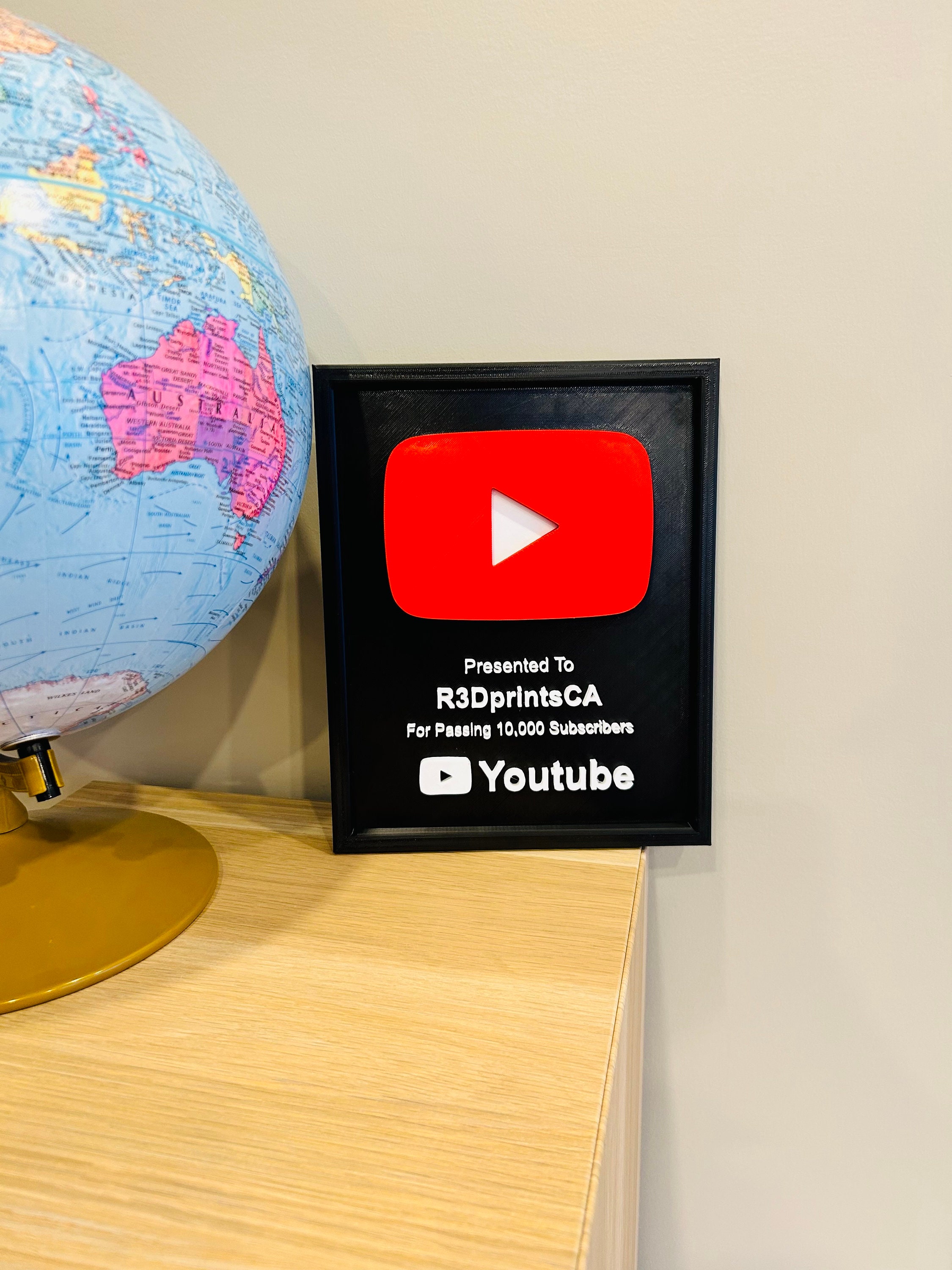 Personalized Youtube Award - Etsy