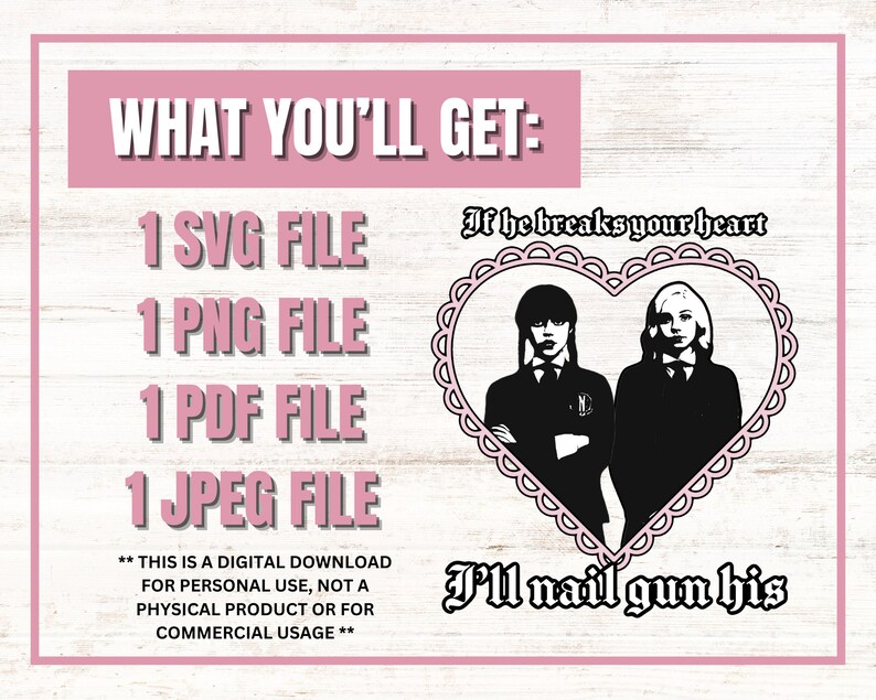 Wednesday Addams Enid Sinclair BFF Galentines Day Svg, Wednesday Svg ...