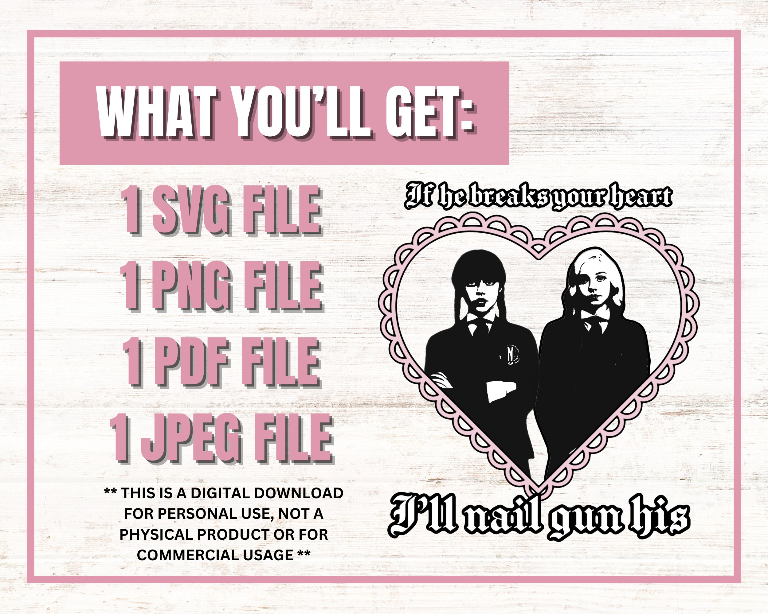 Wednesday Addams Enid Sinclair BFF Galentines Day Svg, Wednesday Svg ...