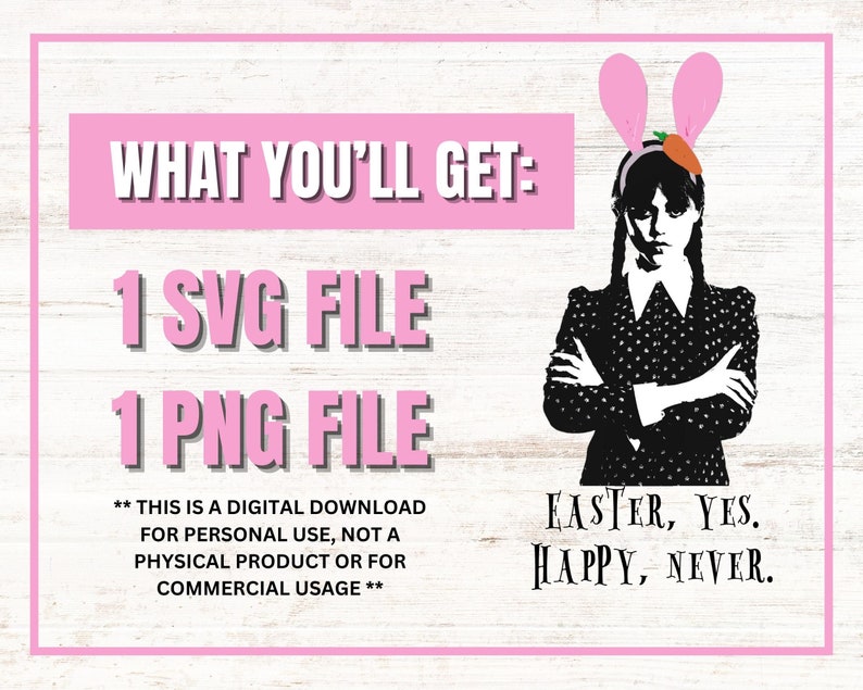 Wednesday Addams Easter Bunny Svg, Wednesday Svg, Easter Sunday ...