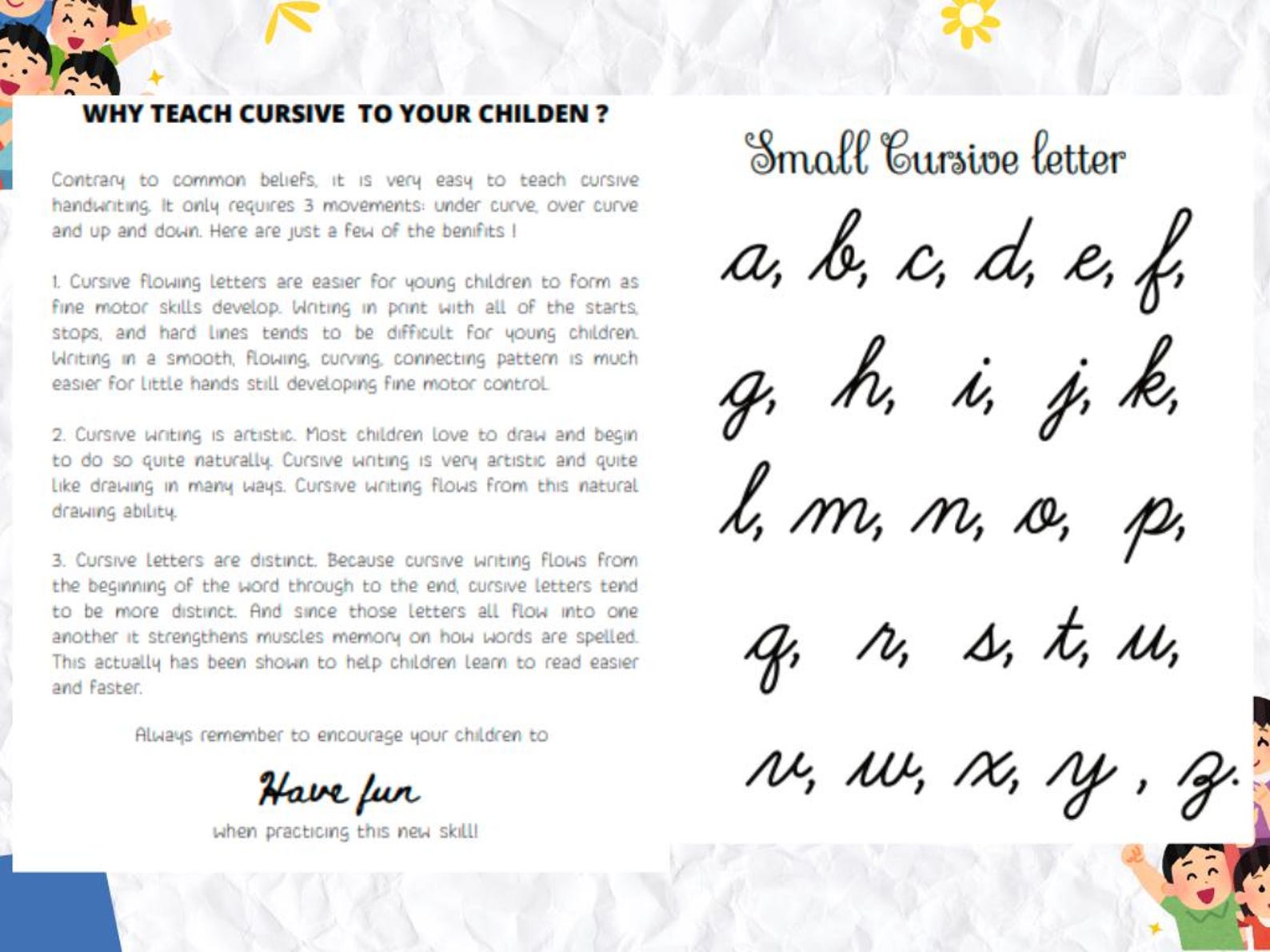 100 Pages Cursive Handwriting Workbook for Kids,kids Workbook,preschool ...