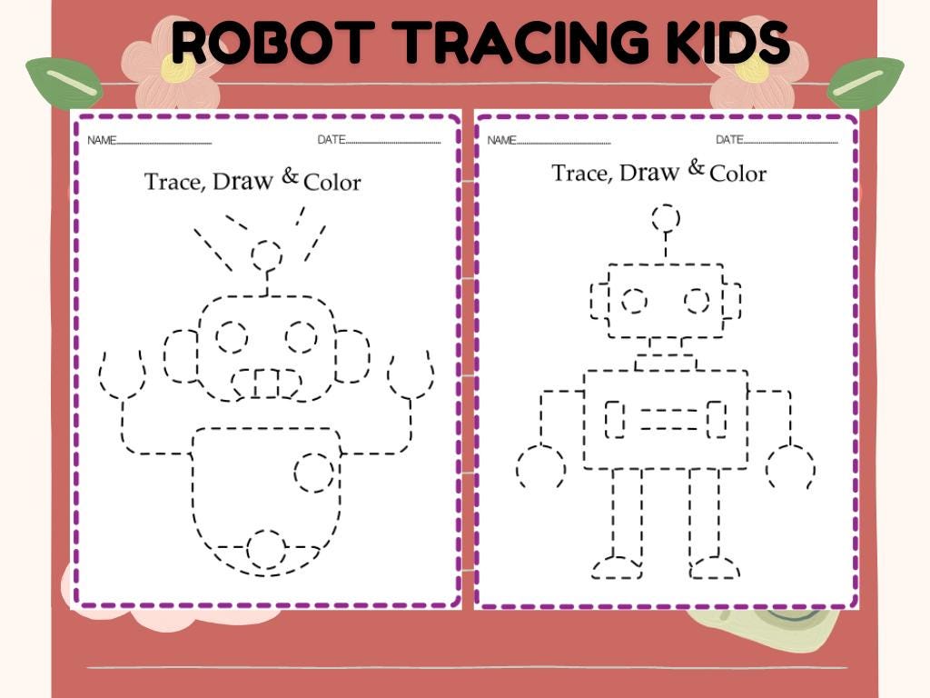 Robot Tracing Book,alphabets Tracing,preschool Tracing,tracing Book ...