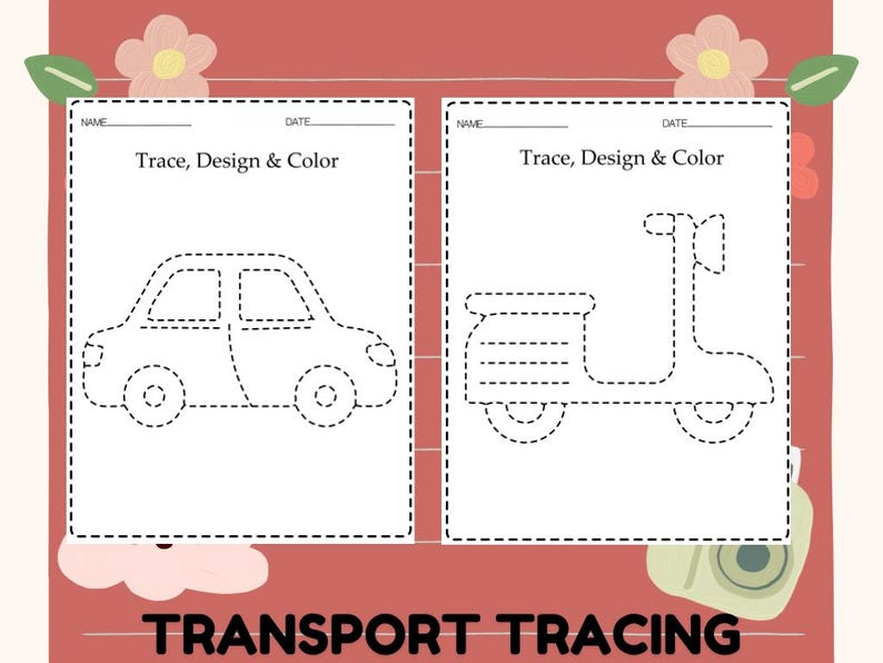 Transport Tracing Book,alphabets Tracing,preschool Tracing,tracing Book ...