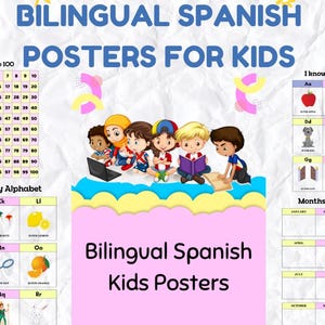 20 Pages Bilingual Spanish Posters Kids,,kids Workbook,preschool ...