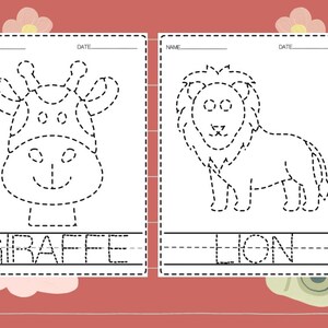 Animal Tracing Worksheets,printables,preschool Tracing,tracing Book ...
