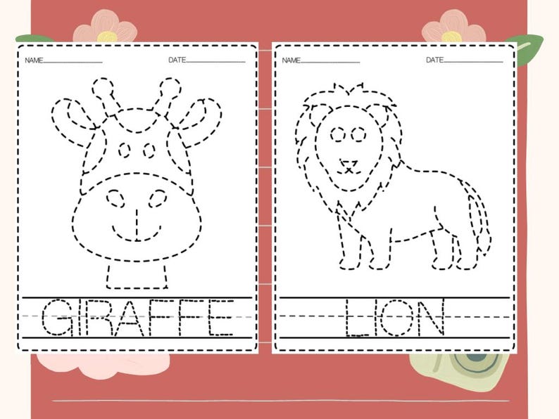 Animal Tracing Worksheets,printables,preschool Tracing,tracing Book ...
