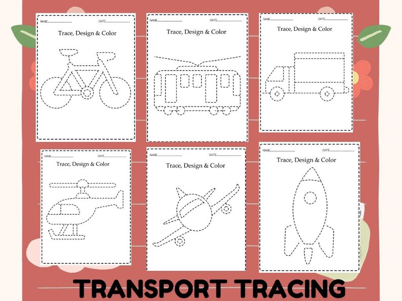 Transport Tracing Book,alphabets Tracing,preschool Tracing,tracing Book ...