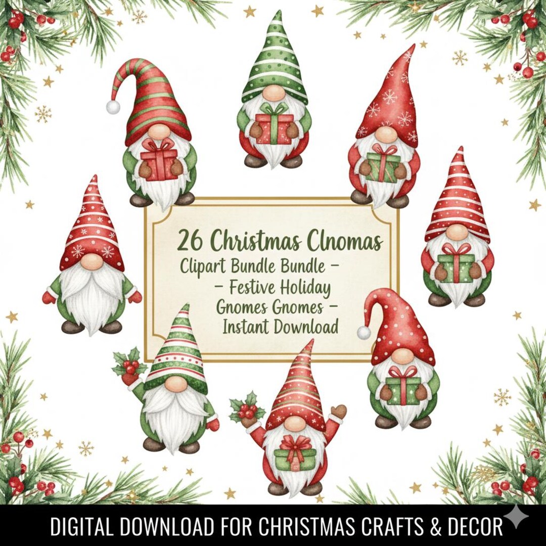 Christmas Gnome Clipart – 26 Festive Holiday Pngs (digital Download) - Etsy