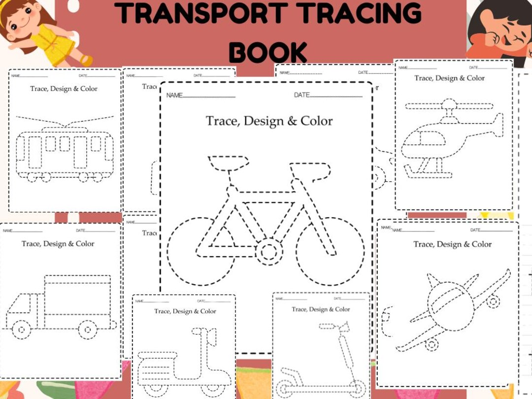Transport Tracing Book,alphabets Tracing,preschool Tracing,tracing Book ...