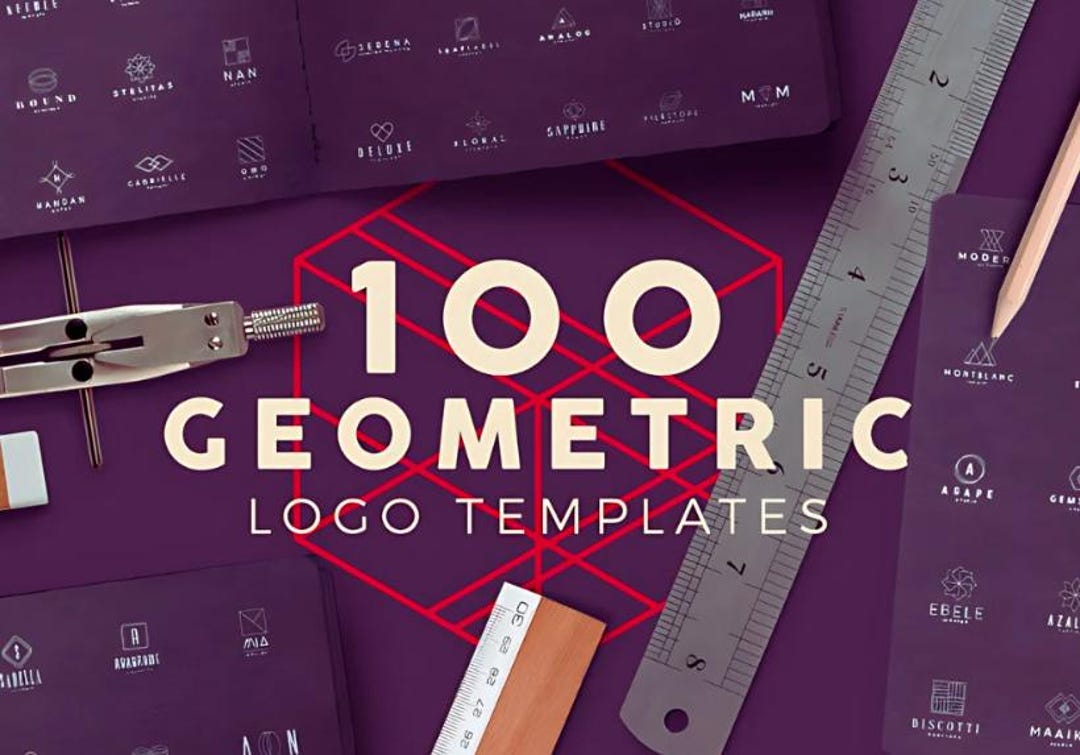100 Geometric Logo Templates, Editable Business Logo Design - Etsy