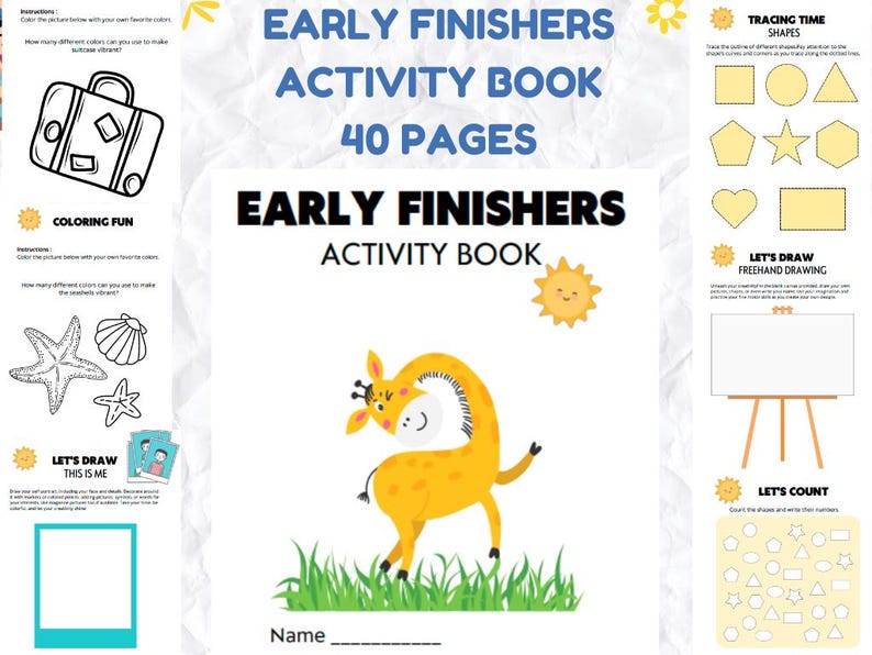 40 Pages Early Finishers Activity Workbook for Kids,kids Workbook ...