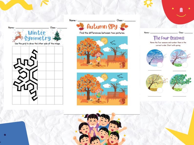 Weather & Seasons Workbook for Kids,kids Workbook,pre-school Worksheet ...