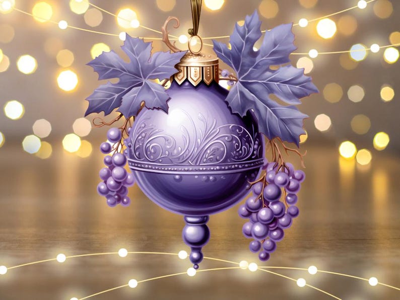 50 Purple Christmas Clipart,clipart Bundle,christmas Clipart,watercolor ...