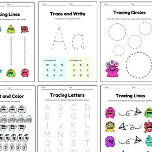 Kids Monster Activity Book,alphabets Tracing,preschool Tracing,tracing ...