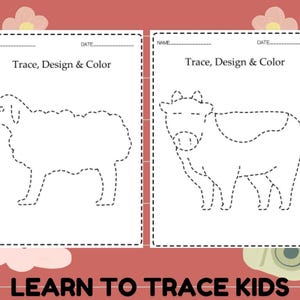 Tracing Farm Animals Book,alphabets Tracing,preschool Tracing,tracing ...