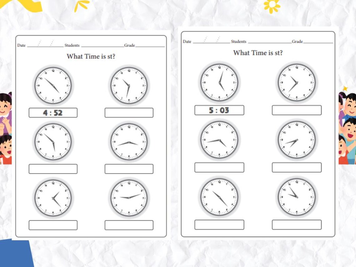 25 Pages- What Time is It Workbook for Kids,kids Workbook,pre-school ...