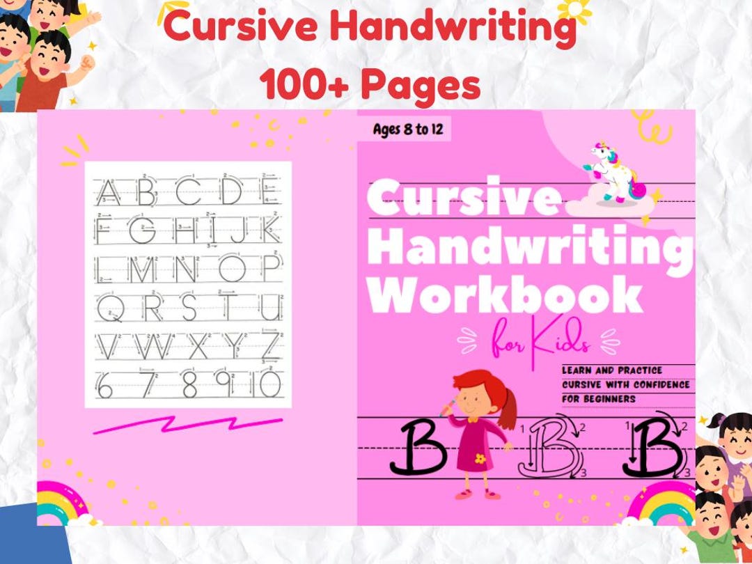 100 Pages Cursive Handwriting Workbook for Kids,kids Workbook,preschool ...