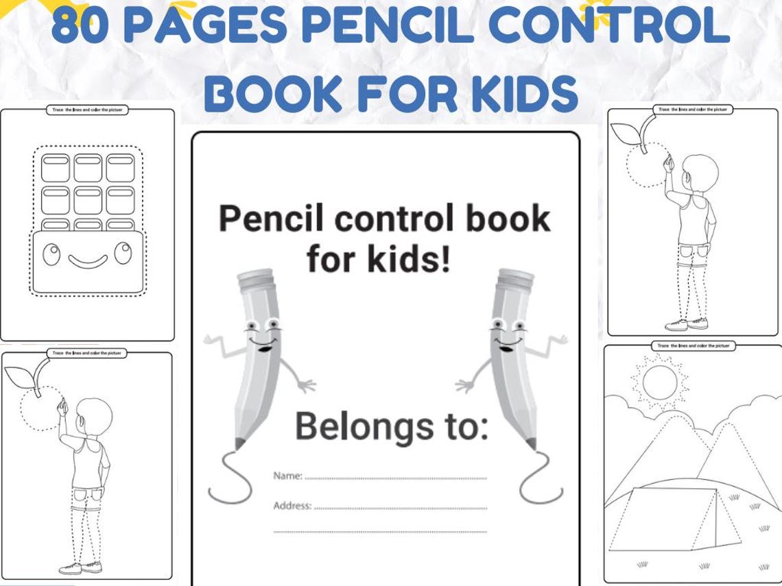 80 Pages Pencil Control Workbook for Kids,kids Workbook,pre-school ...