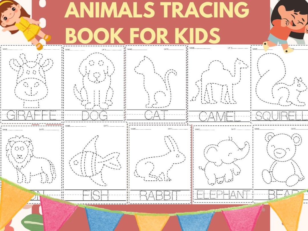 Animal Tracing Worksheets,printables,preschool Tracing,tracing Book ...