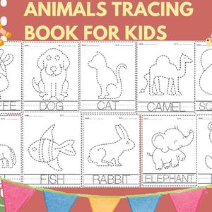 Animal Tracing Worksheets,printables,preschool Tracing,tracing Book ...