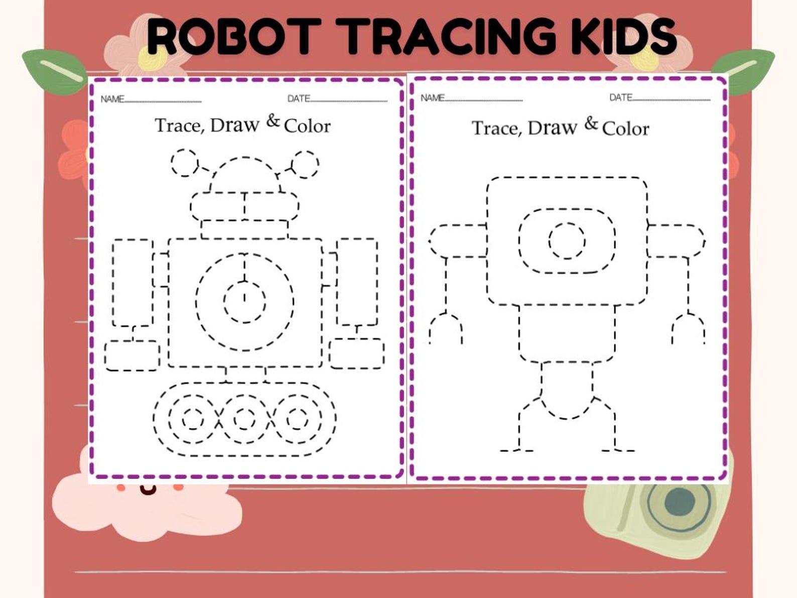 Robot Tracing Book,alphabets Tracing,preschool Tracing,tracing Book ...