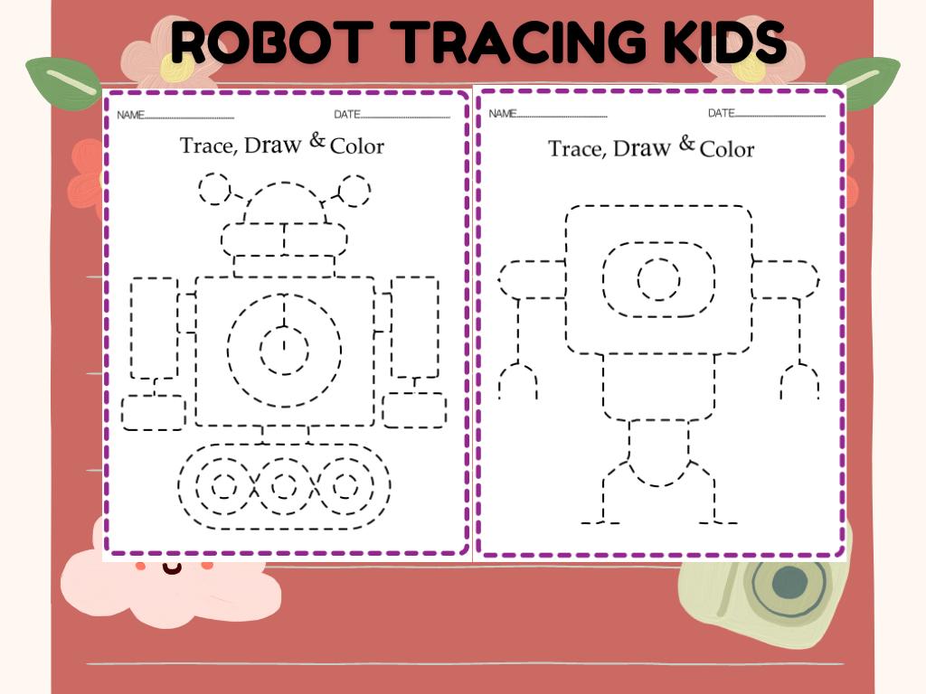 Robot Tracing Book,alphabets Tracing,preschool Tracing,tracing Book ...