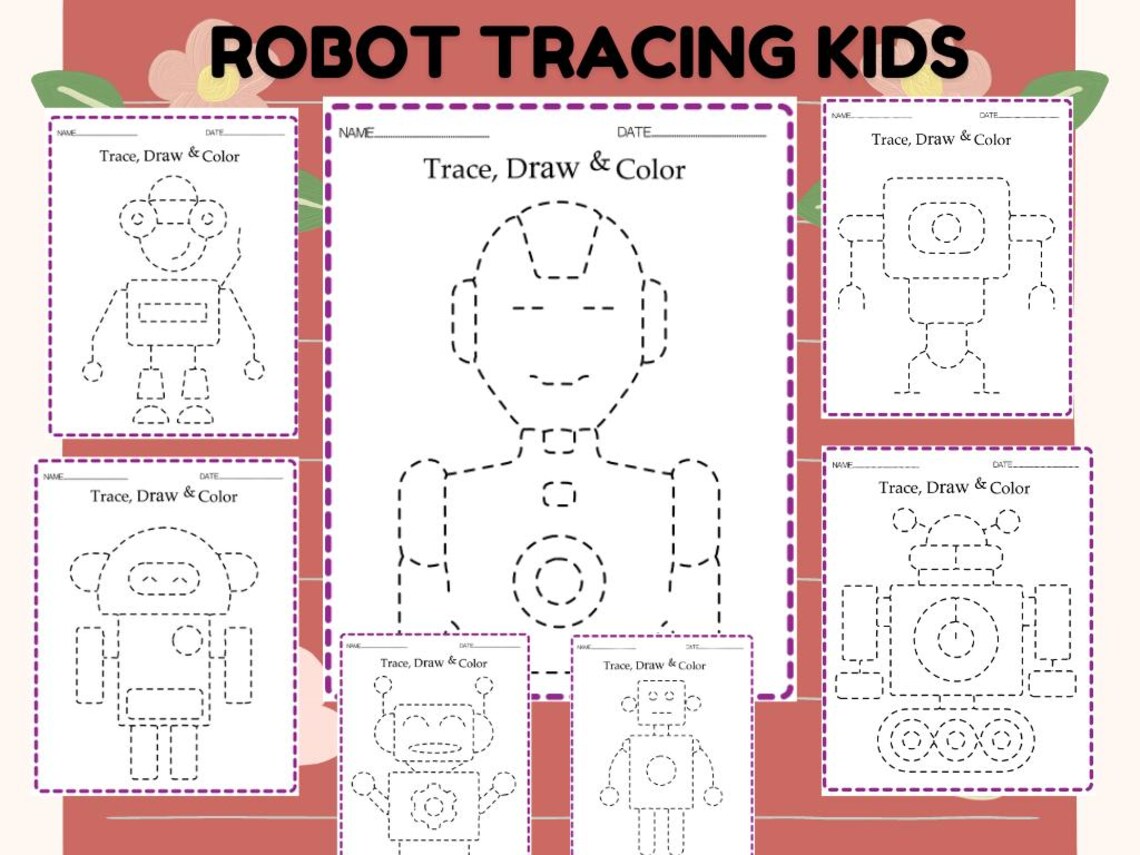 Robot Tracing Book,alphabets Tracing,preschool Tracing,tracing Book ...