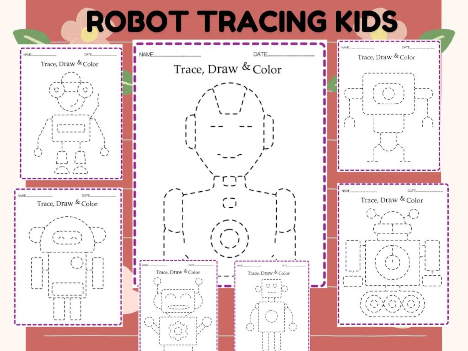 Robot Tracing Book,alphabets Tracing,preschool Tracing,tracing Book ...