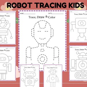 Robot Tracing Book,alphabets Tracing,preschool Tracing,tracing Book ...