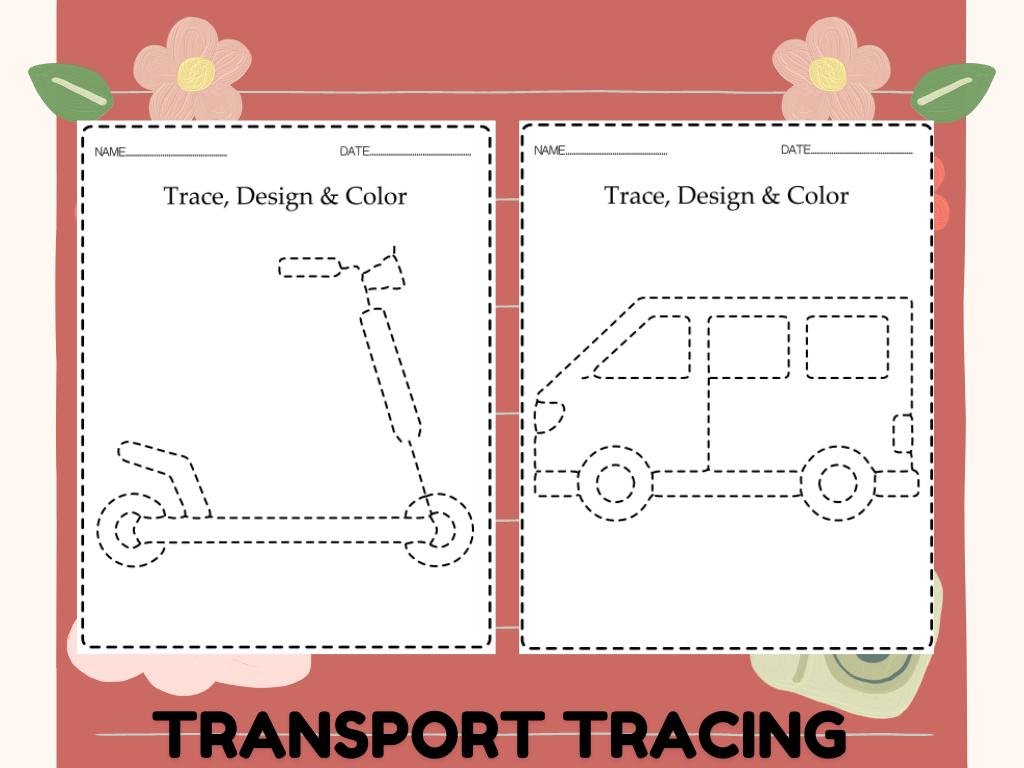 Transport Tracing Book,alphabets Tracing,preschool Tracing,tracing Book ...