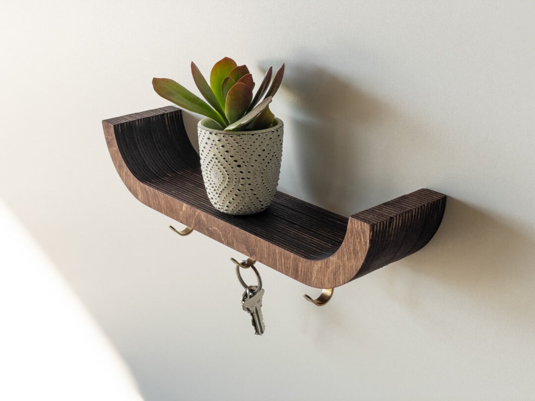 Handmade Key Holder Shelf Modern Wall Decor for Entryway Unique ...